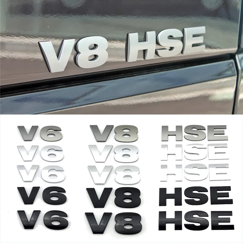 ABS HSE V6 V8 Logo Letters Trunk Badge Emblem Car Sticker Auto Tailgate ...