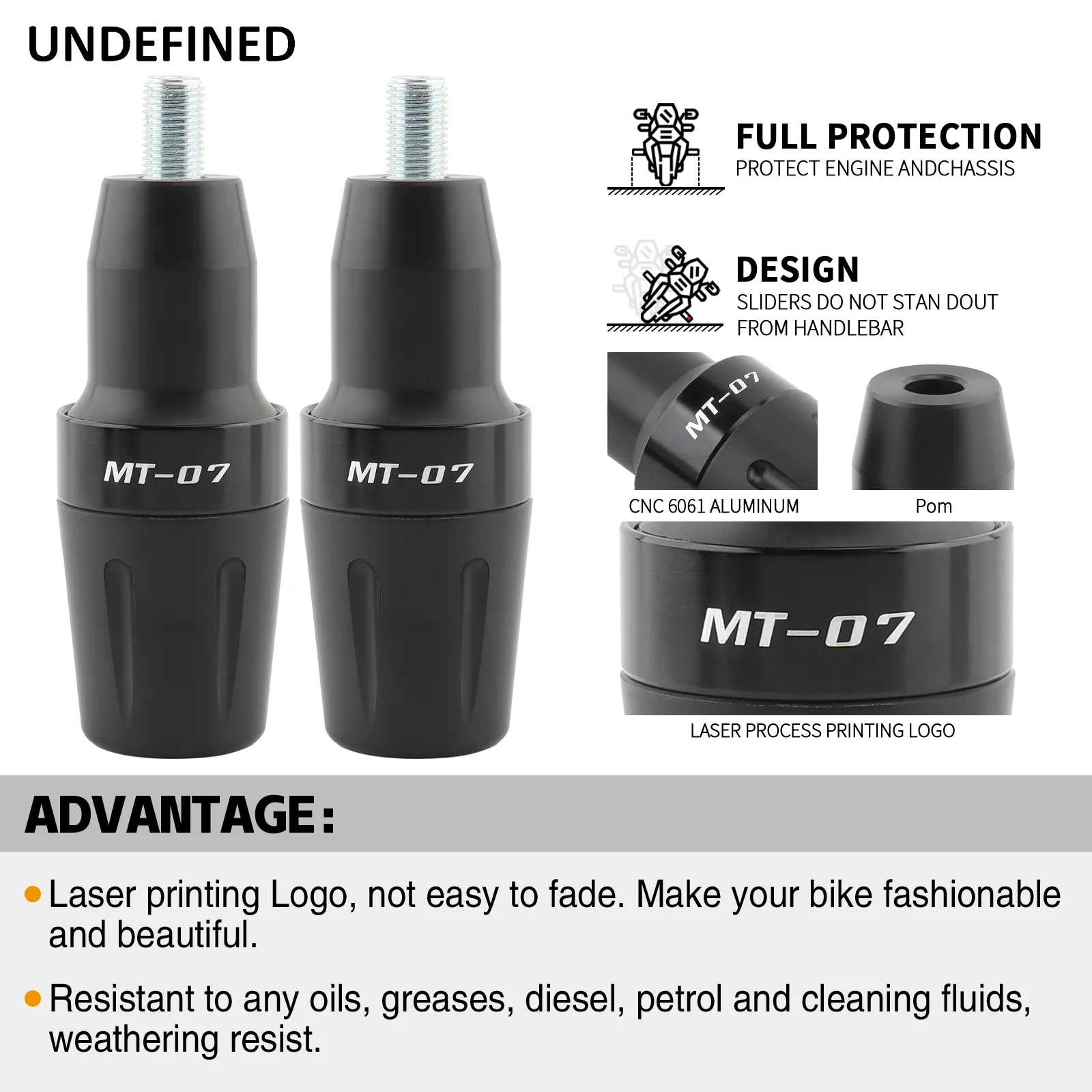 Frame Sliders Crash Protector for Yamaha MT07 Tracer 700/7/GT FZ07 ...