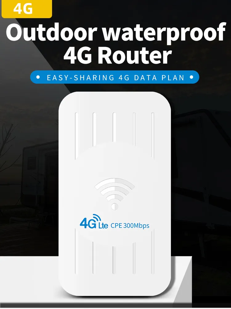 Outdoor 4G CPE Router: 300Mbps CAT4 LTE Router, 3G/4G SIM Card WiFi ...