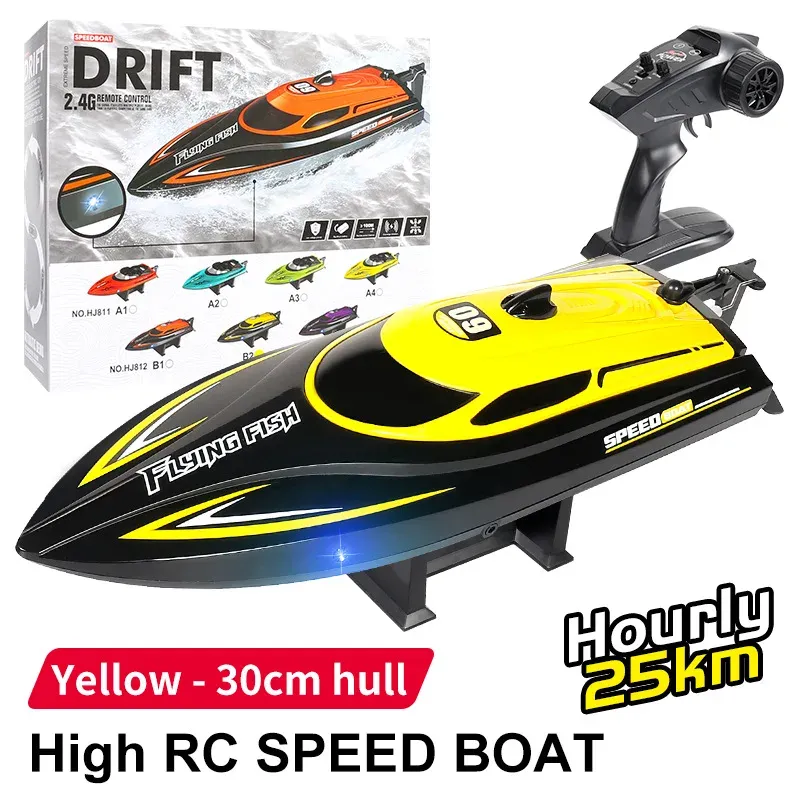 2.4G HJ812 RC Speedboat With Night Light Waterproof 25km/H Professional ...