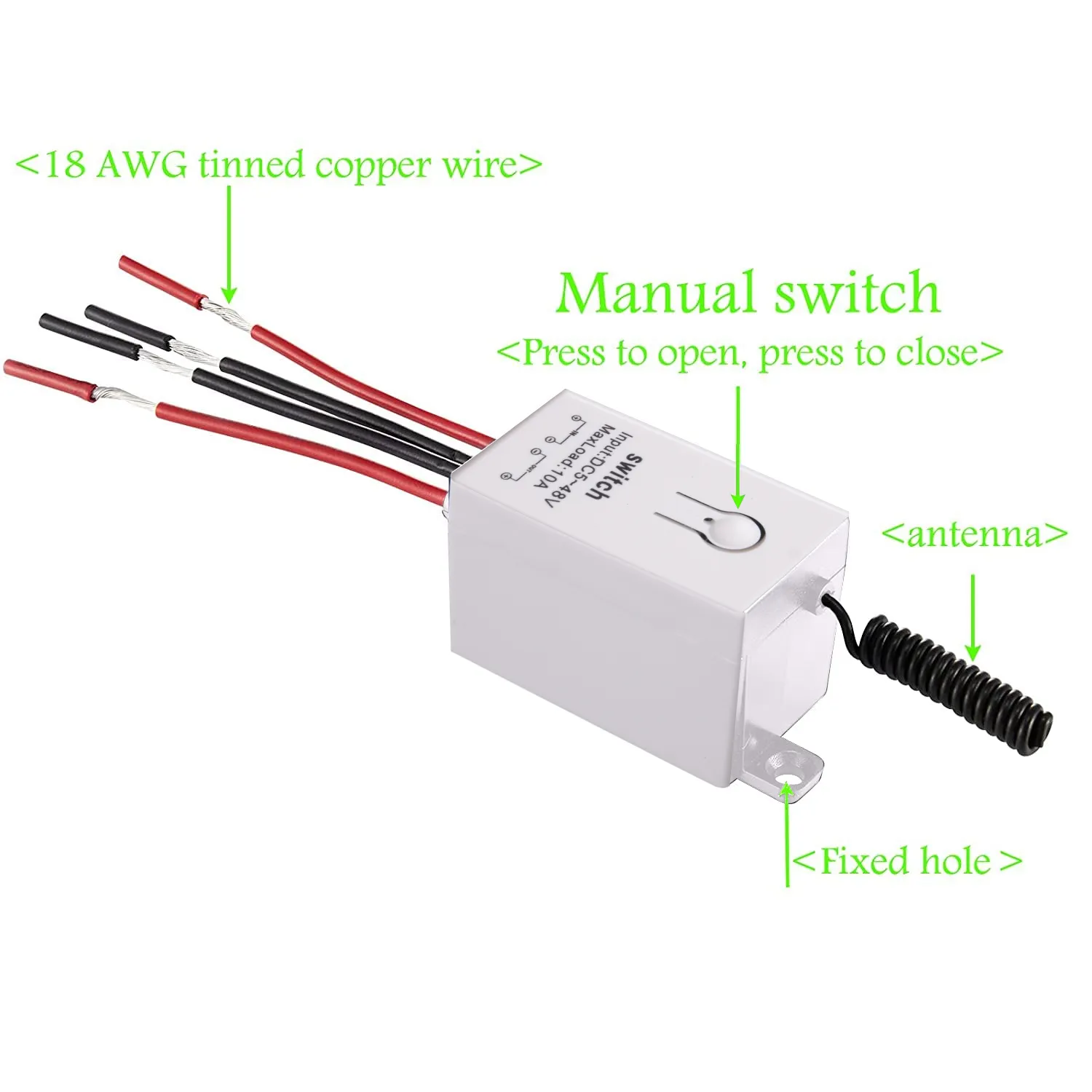 Mini Size 433MHz RF New Remote Control Switch DC 5V 12V 24V 36V 48V 10A ...
