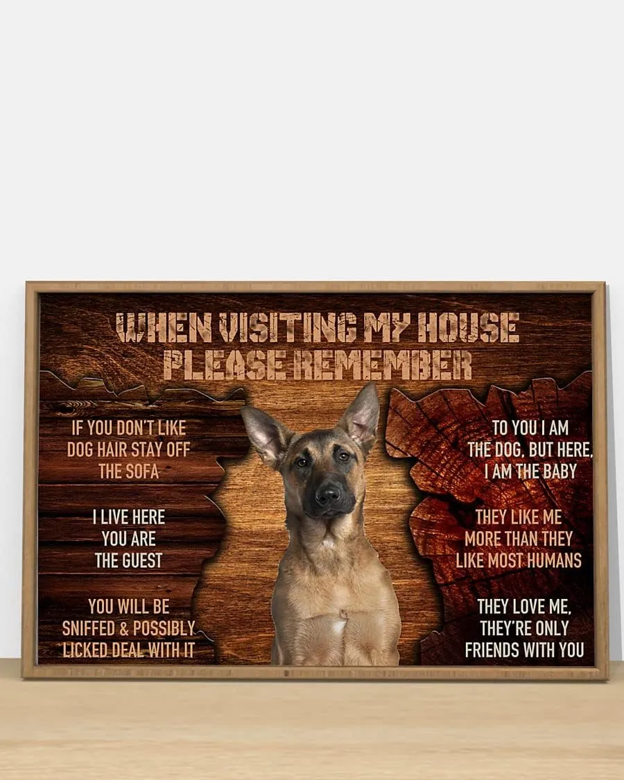 Retro Metal Signs Decorative Aluminum Sign Featuring Belgian Malinois ...