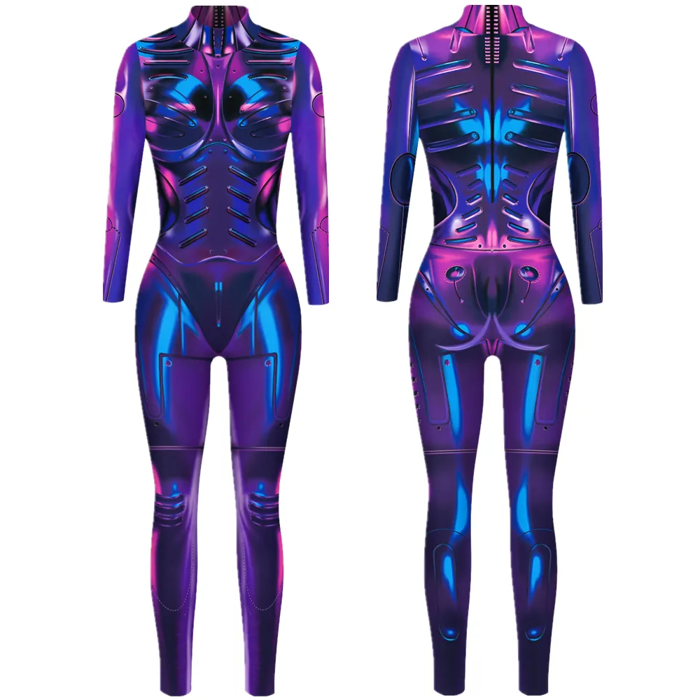 Anime Bodysuit Robot Punk Gothic Jumpsuit: Sexy Women's Catsuit Costume ...