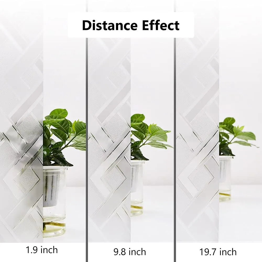 Window Film Privacy Film 3D Rhombus Pattern No Glue Glass Sticker for ...
