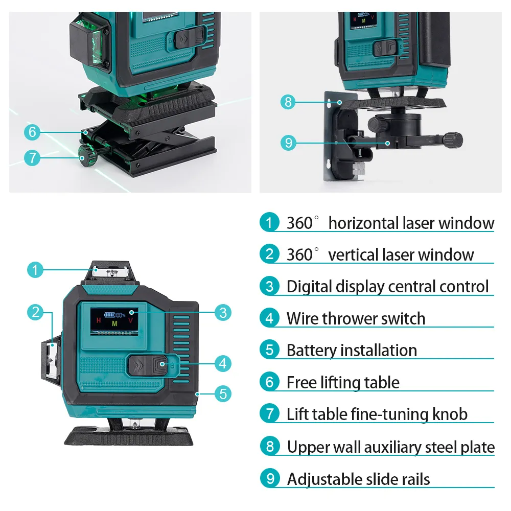 Super Powerful 16-Line 4D laser and leveler for Indoor/Outdoor Use ...