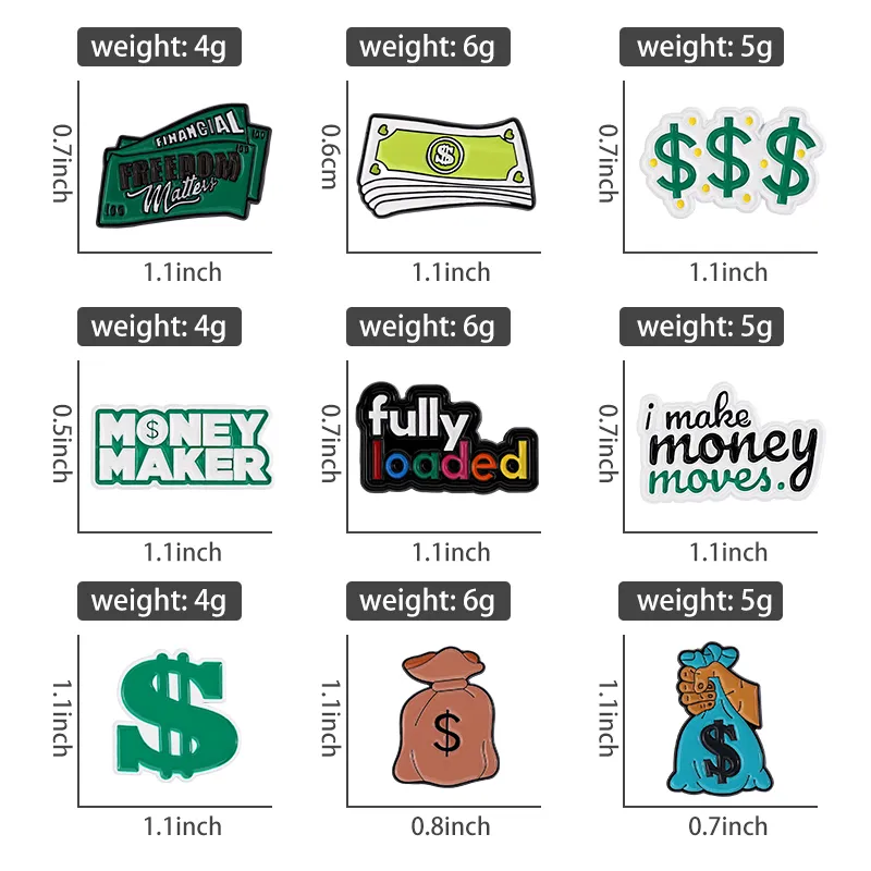 DHgate.com:Money-themed Enamel Pins: Creative Accessories for Backpacks ...