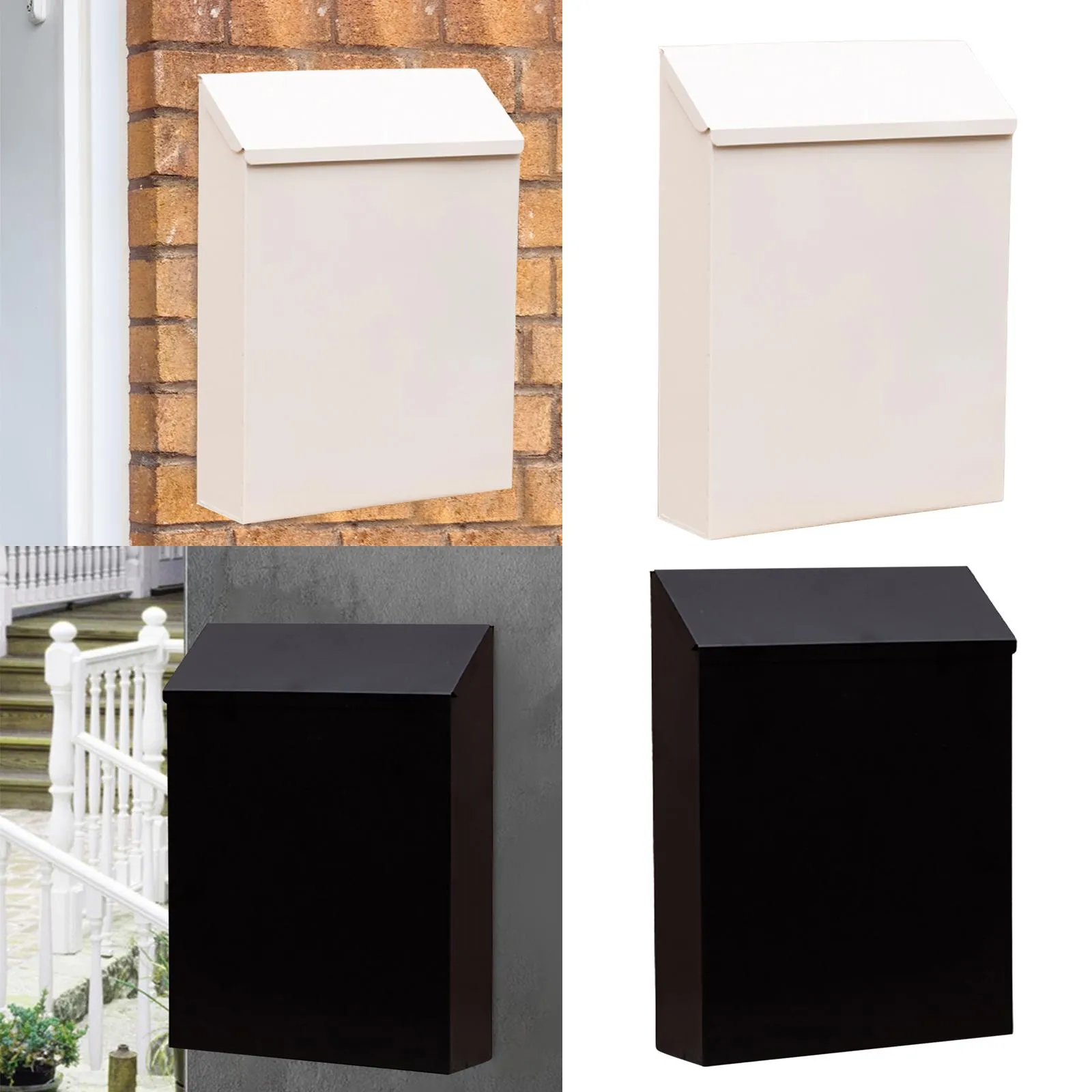 DHgate.com:Wall-Mount Black Steel Mailbox with Lockable Letterbox and ...