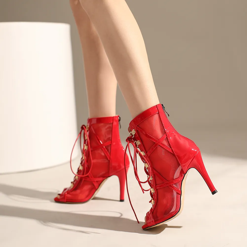 Black/Red Heel ballet boot heels for Women - Perfect for Ballroom, Jazz ...