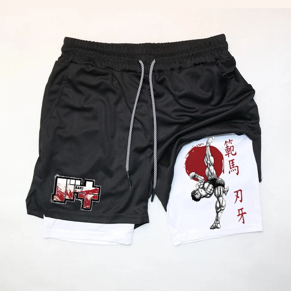 DHgate.com:Anime Baki Hanma Gym Shorts for Men and Women, 2 in 1 Sports ...