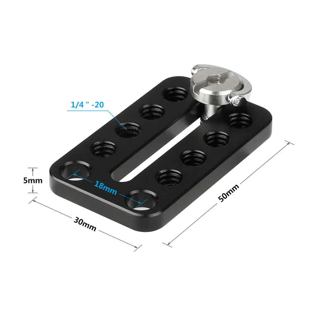 Tripod Camera Mounting Plate with 1/4-20 Socket for On-Camera Monitor ...