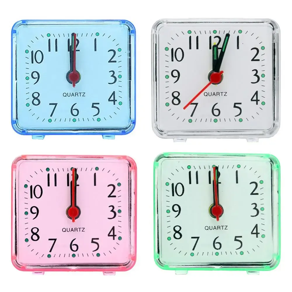 Square Small Alarm Clock with Transparent Case - Compact and Portable ...
