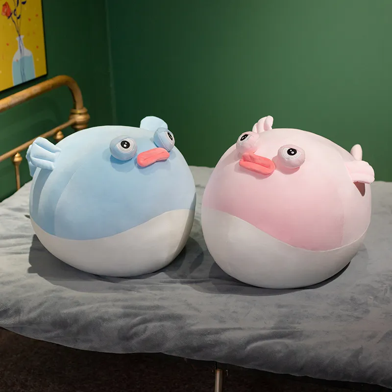 Cute Fish Plush: 30 90cm Kawaii Pufferfish Plush Toy Soft Blowfish Sea ...