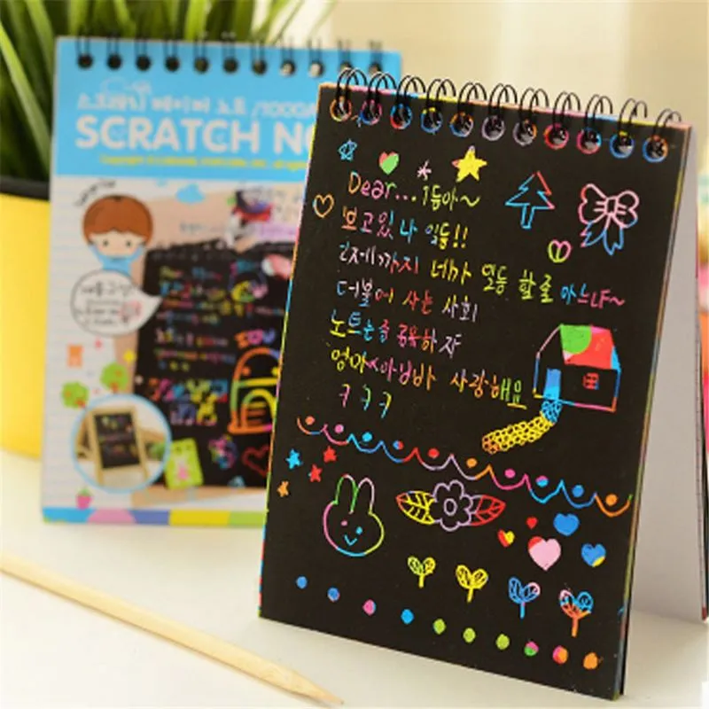 Scratch Art Note Book Magic Graffiti Drawing Notes With Block Scratched ...