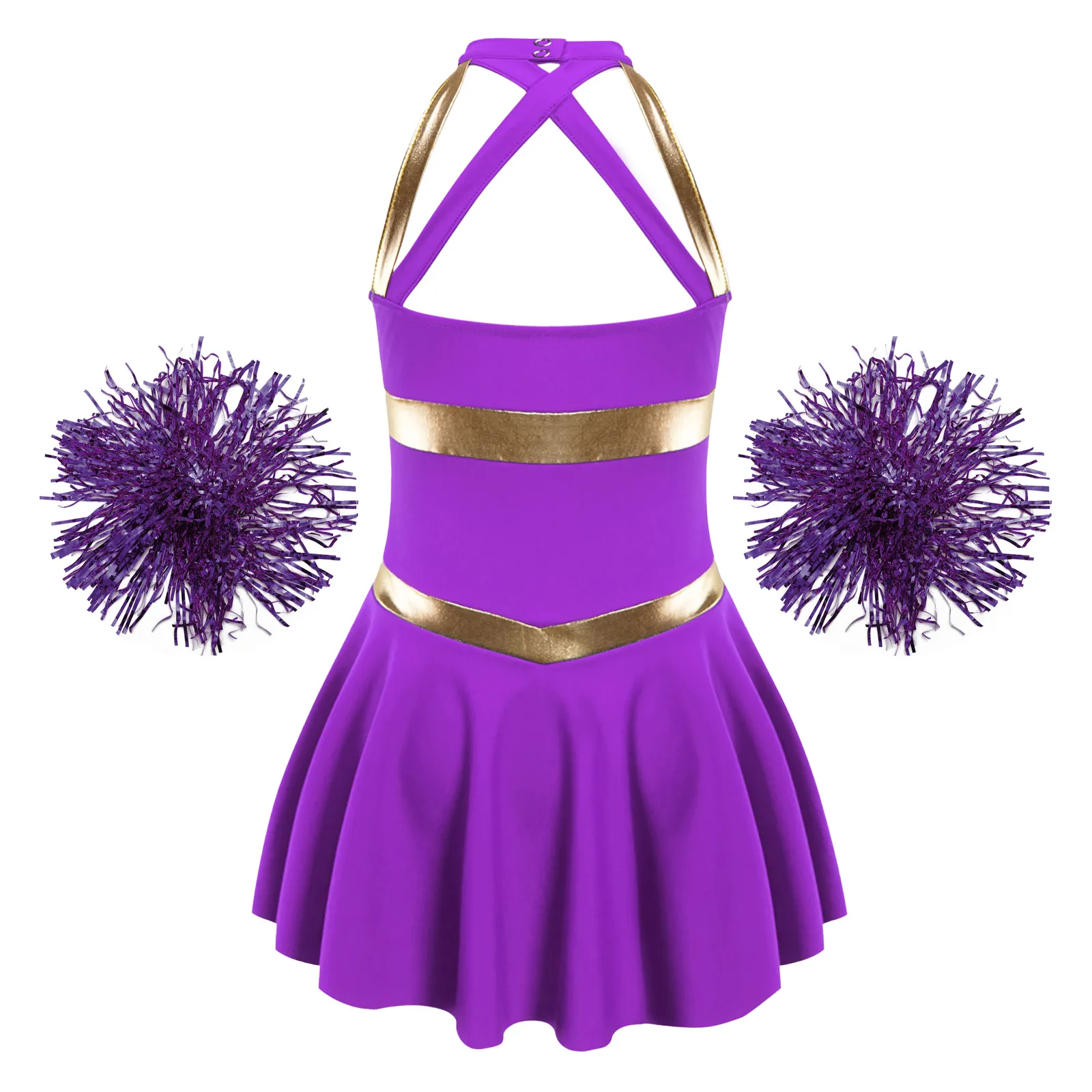 Schoolgirl Cheerleading Apparel Costume Set With Flower Balls For ...