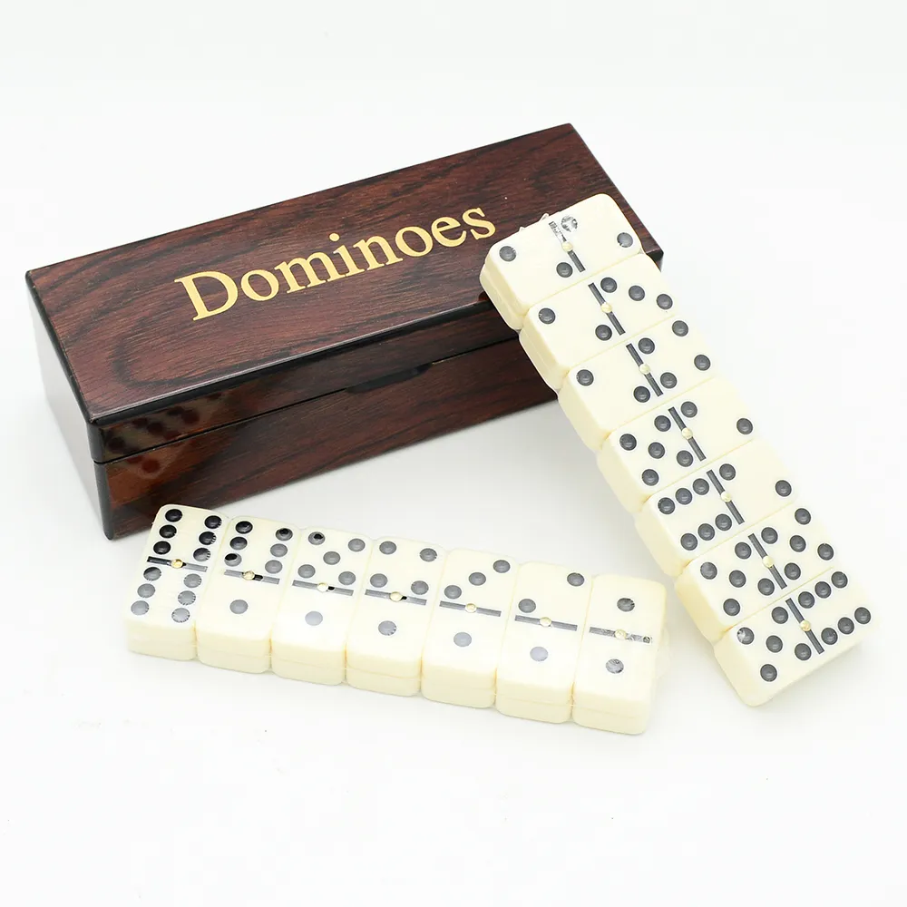 Travel-Friendly Wooden Domino Game Set with 28 Premium Pieces for ...