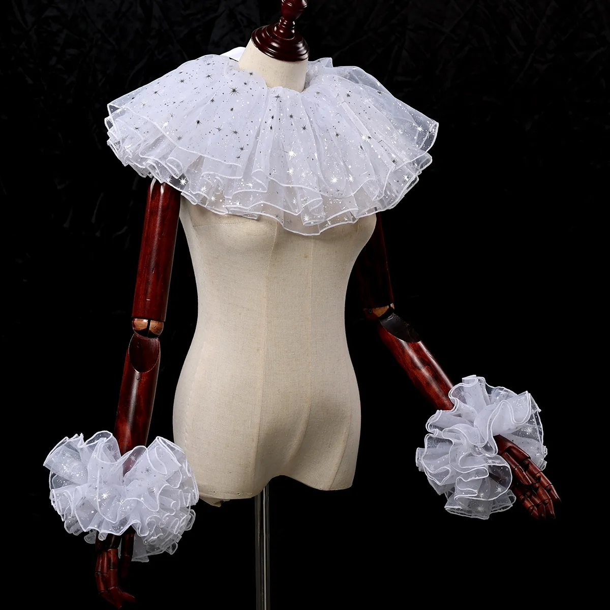 Victorian Ruffled Clown Collar - White Renaissance Neck Ruff for Kids ...