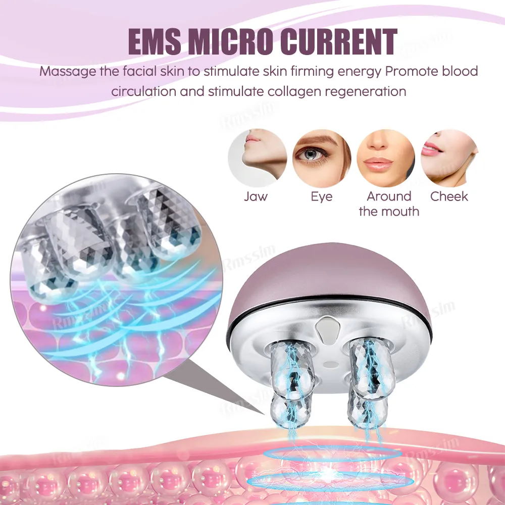 EMS Anti Wrinkle Face Massager Microcurrent Facial Roller For Lifting ...
