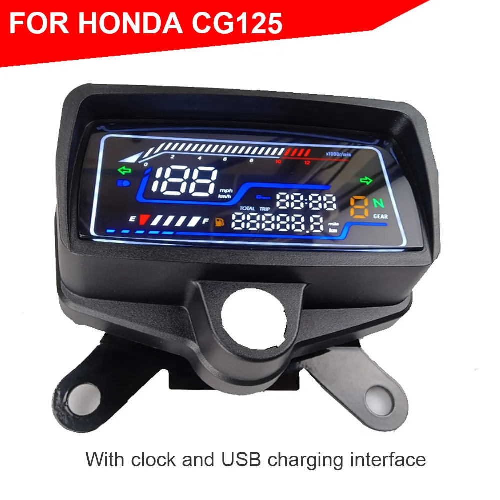 Digital Motorcycle Odometer Speedometer With LCD Display & Clock ...