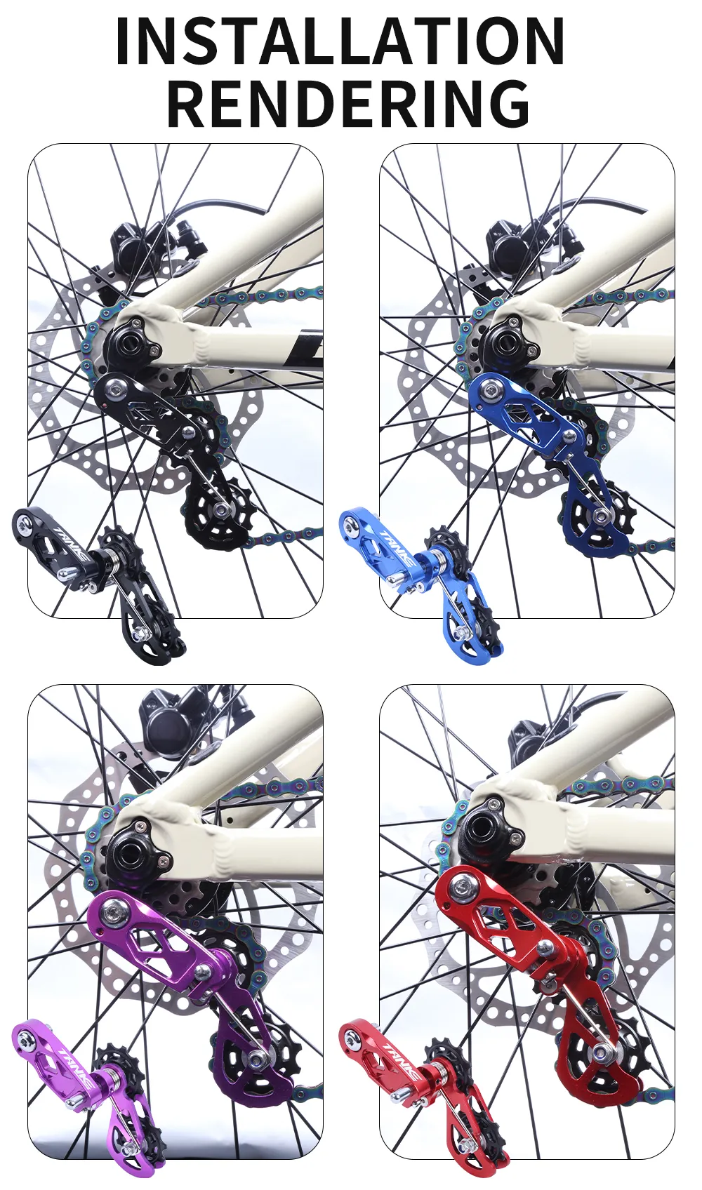 NEW TANKE MTB Bike Chain Tensioner - CNC Machined Aluminum Pulley Guide ...