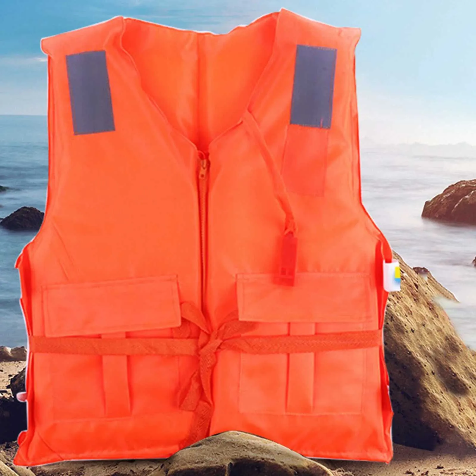 Outdoor Life Vest Buoyant Rescue Jacket with Reflective Strips for ...