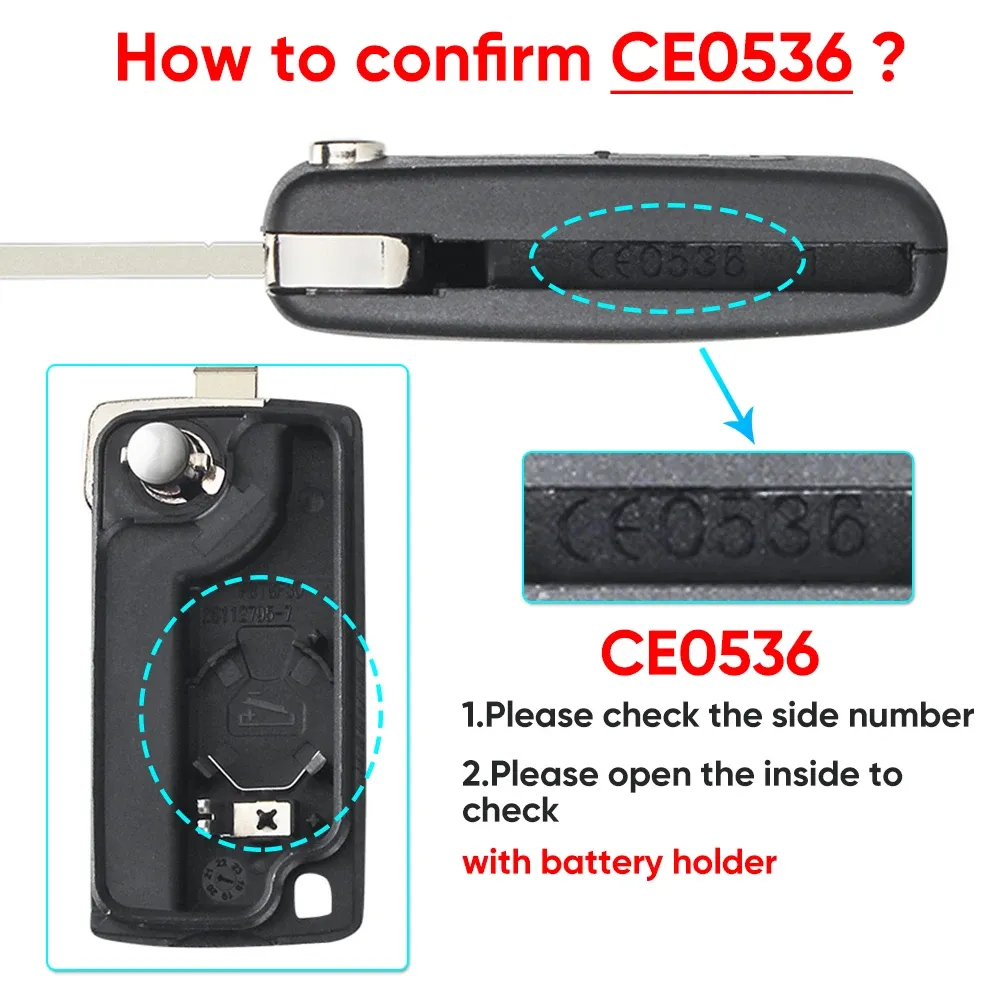 KEYYOU Car Remote Key Replacement for Peugeot 207 208 307 308 408 ...