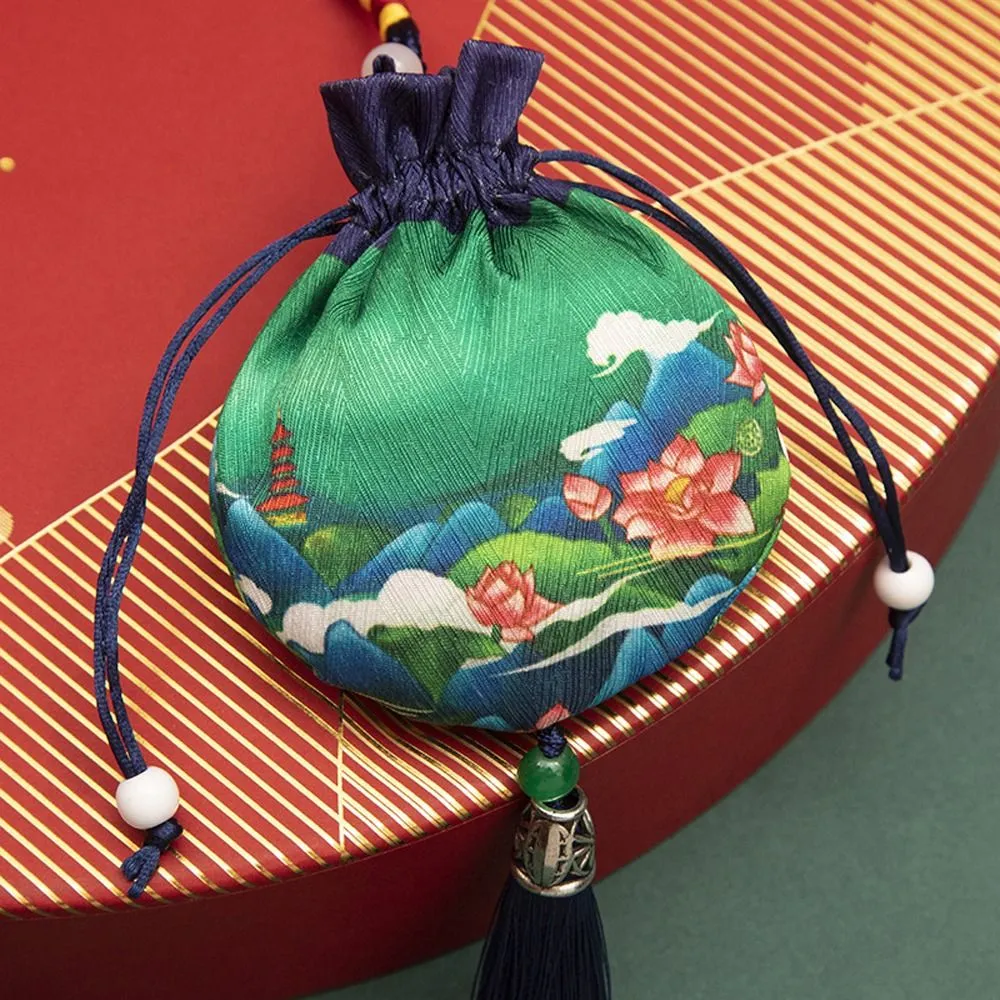 Drawstring Jewelry Pouch Cloth Necklaces Case with Tassels Multi Color ...