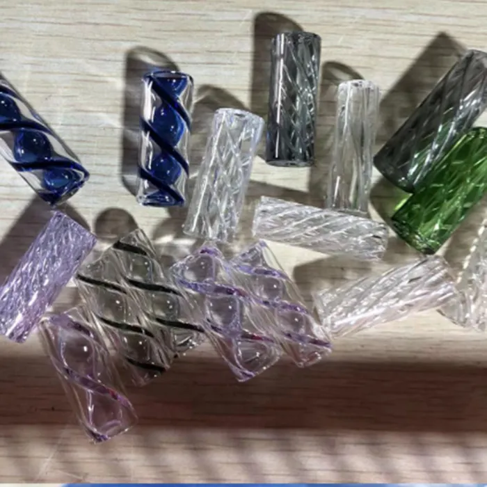 12*30mm Colorful Smoking Hand Pipe Spiral Glass Filter Tip Round ...