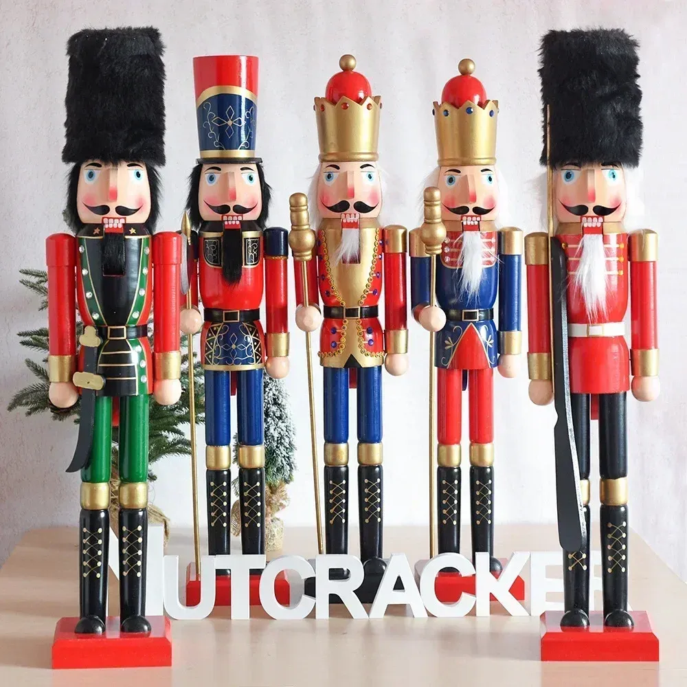 120cm 4ft Giant Nutcracker Christmas Wood Crafts Props Figurines Life ...