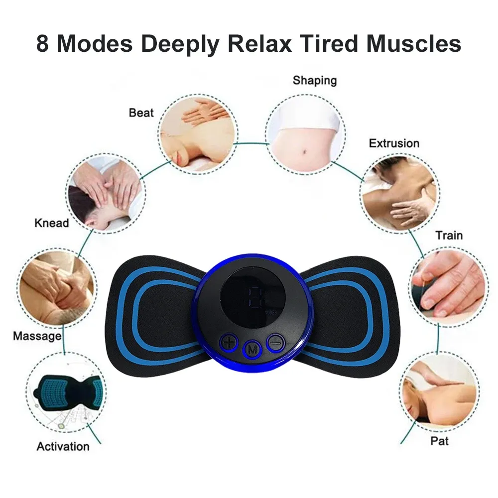 EMS Neck Massager Mini Cervical Back Muscle Pain Relief Patches ...