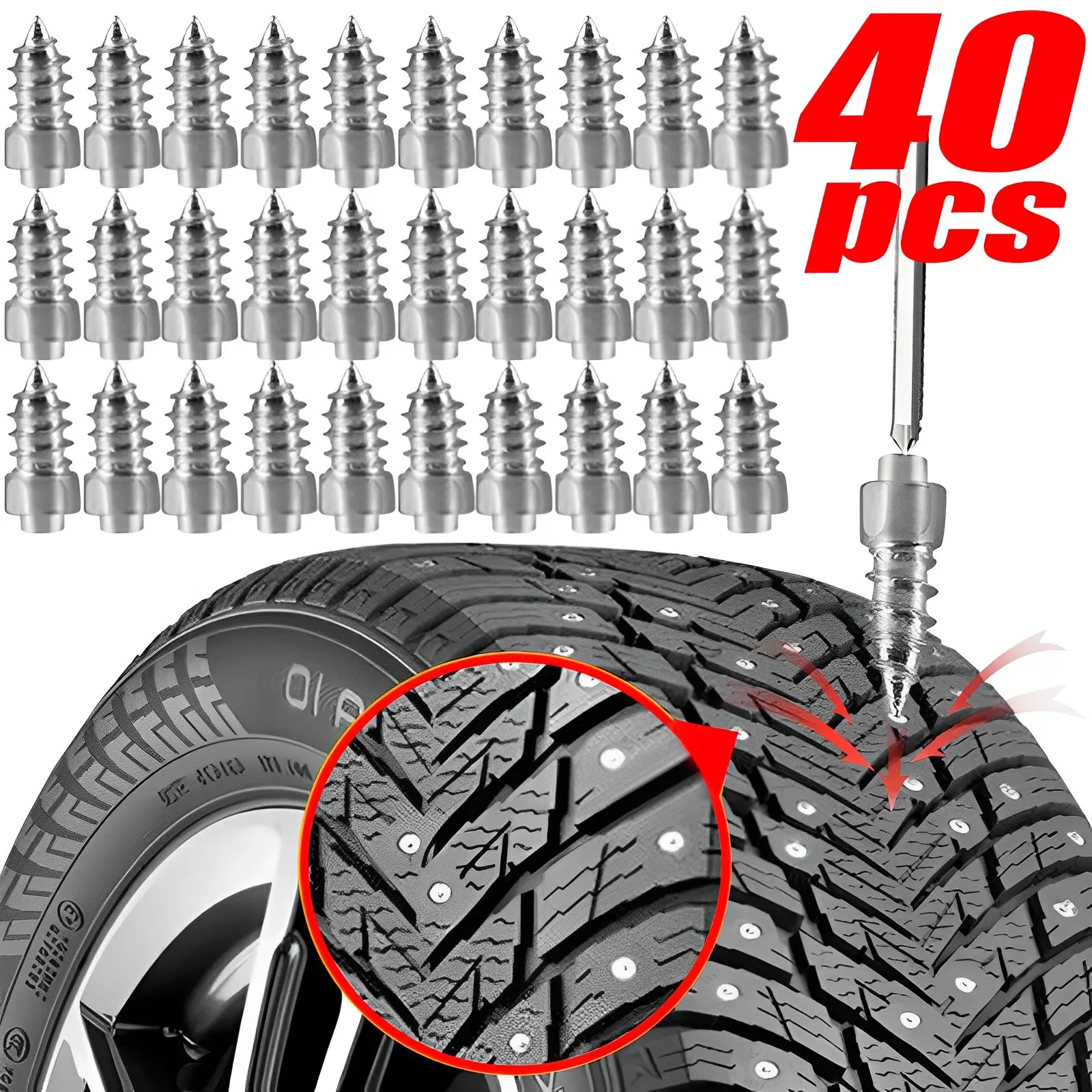 Universal Anti-Slip Screw Tire Studs for Cars, Trucks, and Motorcycles ...