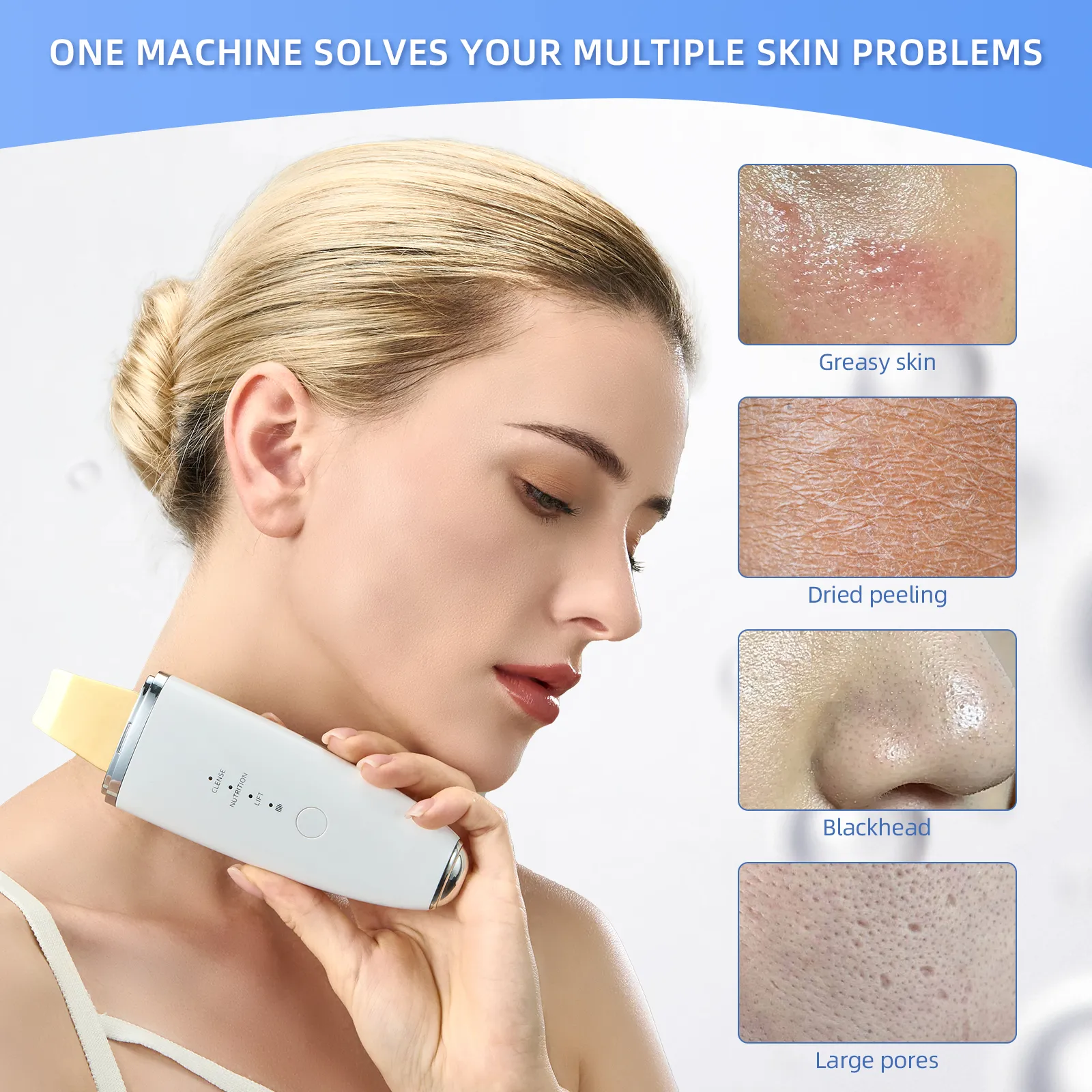 Electric Facial Scrubber: Ultrasonic Ion Skin Scrubber for Deep Pore ...