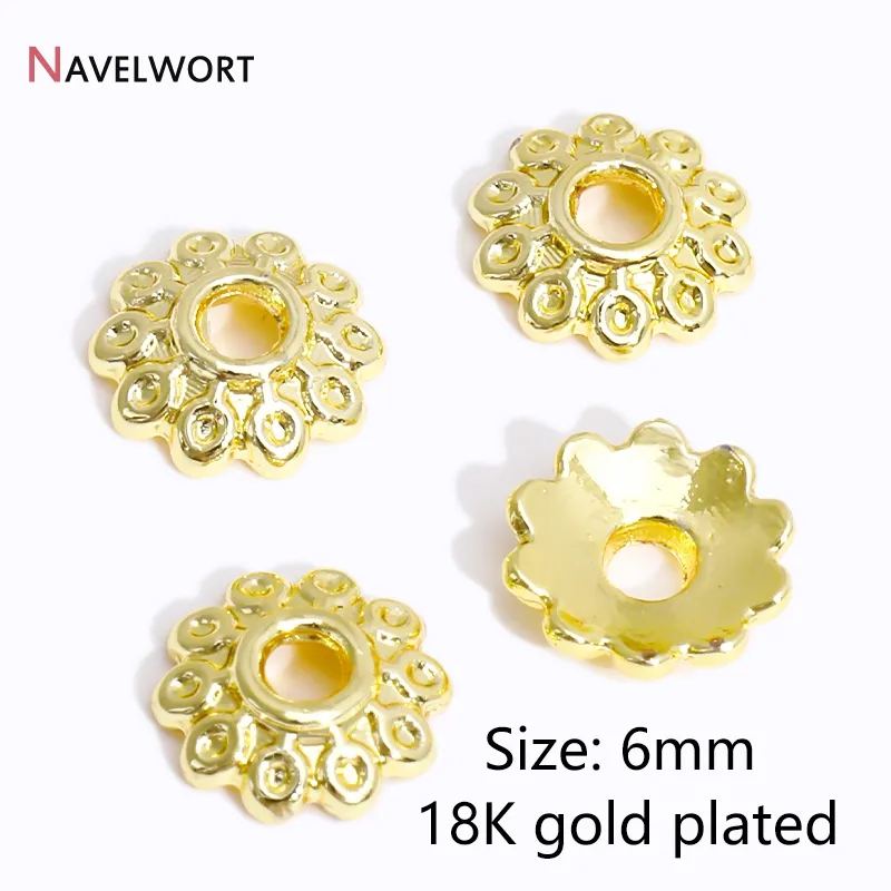 DHgate.com:Exquisite 14K/18K Gold Plated Brass Bead Caps for DIY Pearl ...