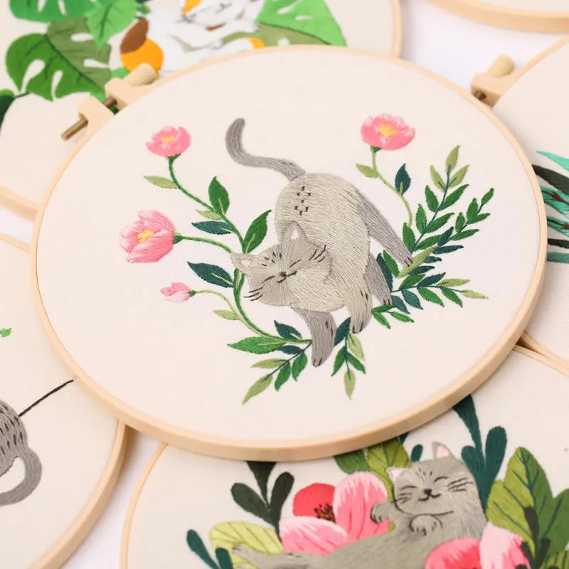Cat Embroidery Kits for Adults Cross Stitch Kits for Beginners Hand ...