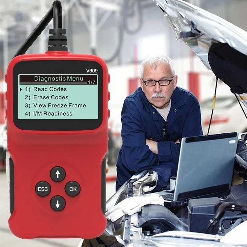 New V309 Handheld OBD2 OBDII Auto Car Diagnostic Scanner Repair Tool ...