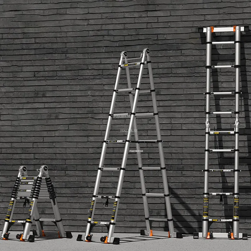 Nordic Step Folding Aluminum Telescopic Ladder Multi Functional ...