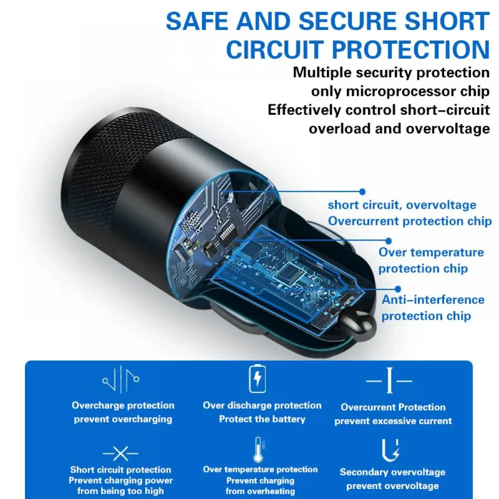 PD QC 3.0 Type-C Fast Car Charger, 66W USB Car Charger for iPhone 15 ...