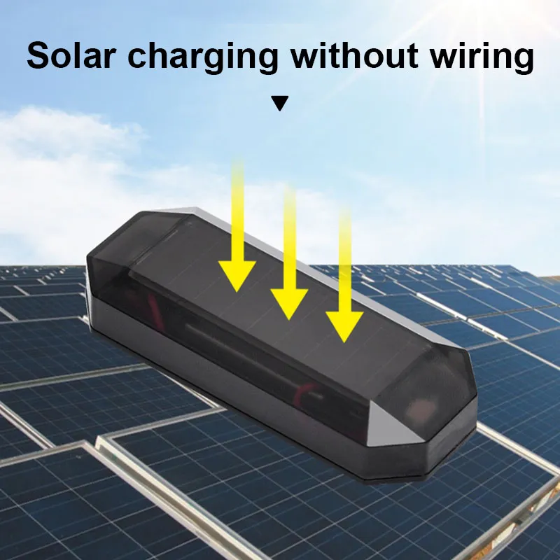 BLALION Solar Powered Car LED Warning Light for Motorcycle Electric ...