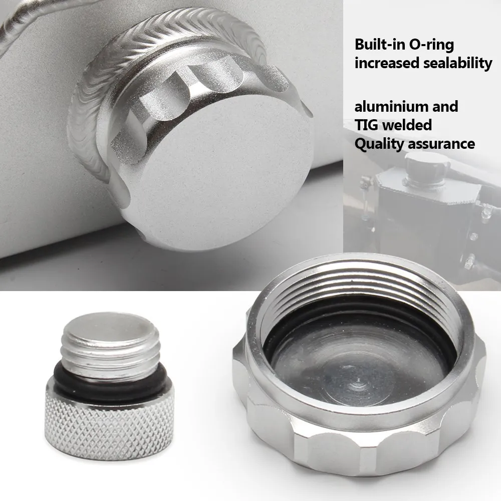 1L/2L Universal Oil Catch Can Coolant Radiator Overflow Tank Aluminum ...