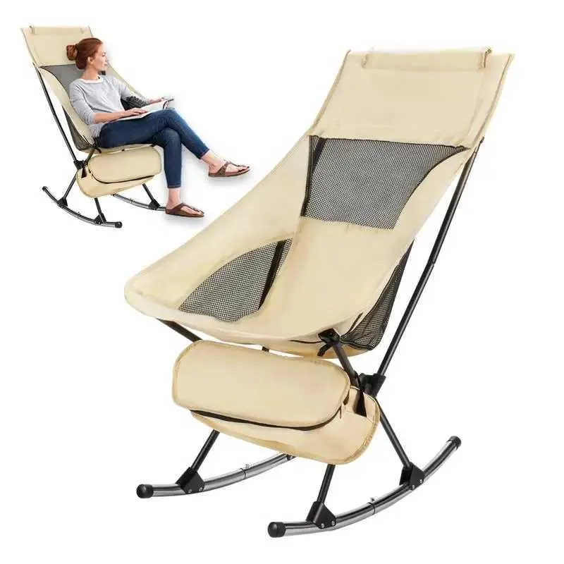 Portable Rocking Chair Folding Moon Chair: Lightweight Outdoor Lounge ...