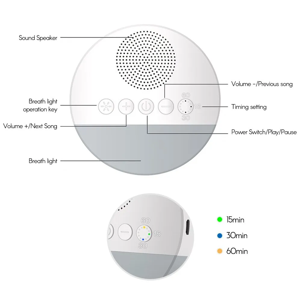 DHgate.com:Baby White Noise Machine Kids Sleep Sound Player Night Light ...