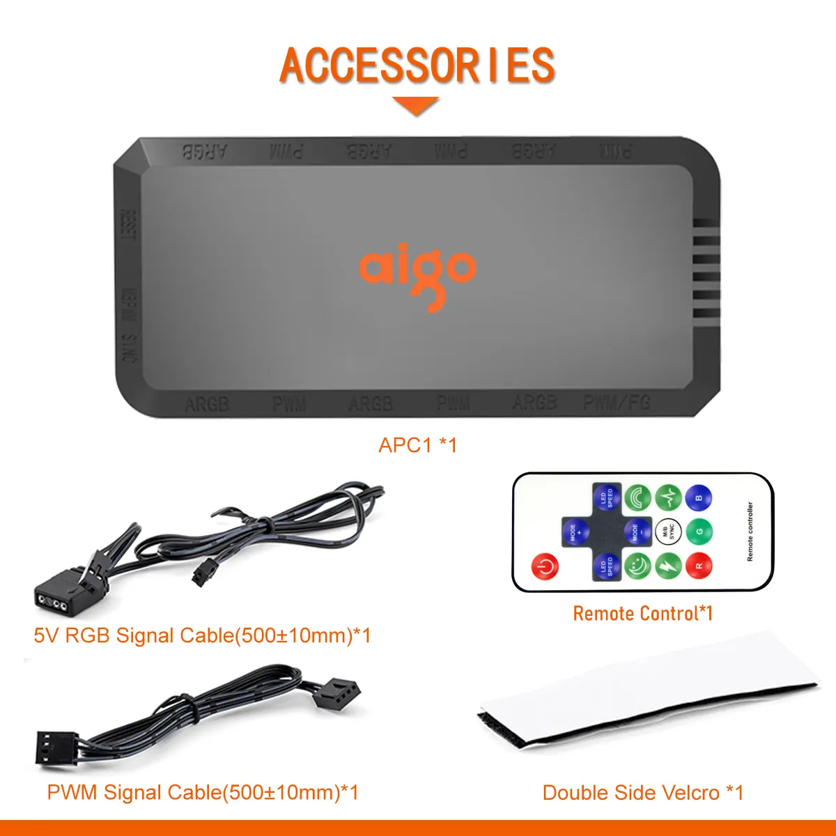 DHgate.com:Aigo APC1 4Pin PWM 6 ARGB Ports 3Pin 5v Speed Controller ...