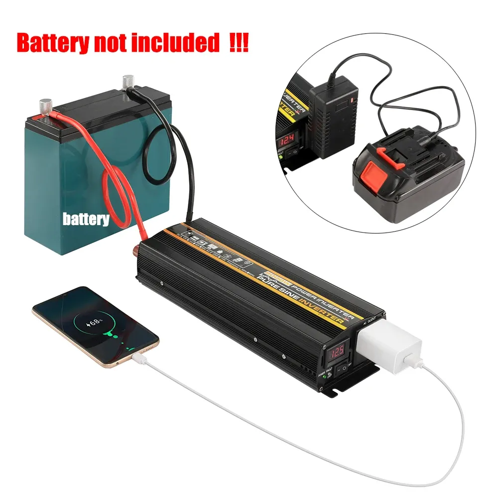 Type: 12V 24V 48V 60V to 220V 10000W/12000W LED Display Pure Sine Wave ...