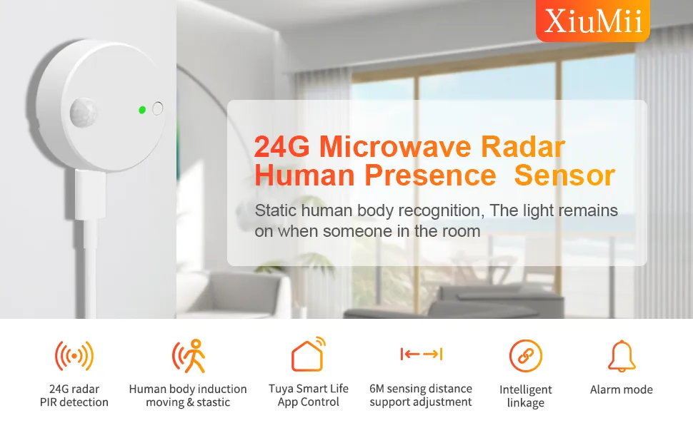 Microwave Detector Radar Human Presence Sensor 2.4GHz WIFI Intelligent ...