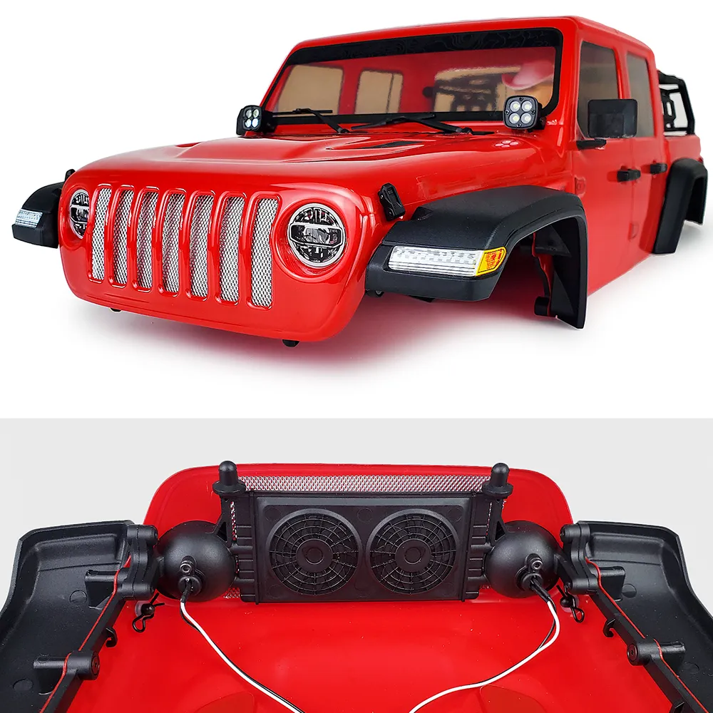 MIBIDAO Metal Front Hood Grille Radiator Mesh for Axial SCX10 Jeep ...