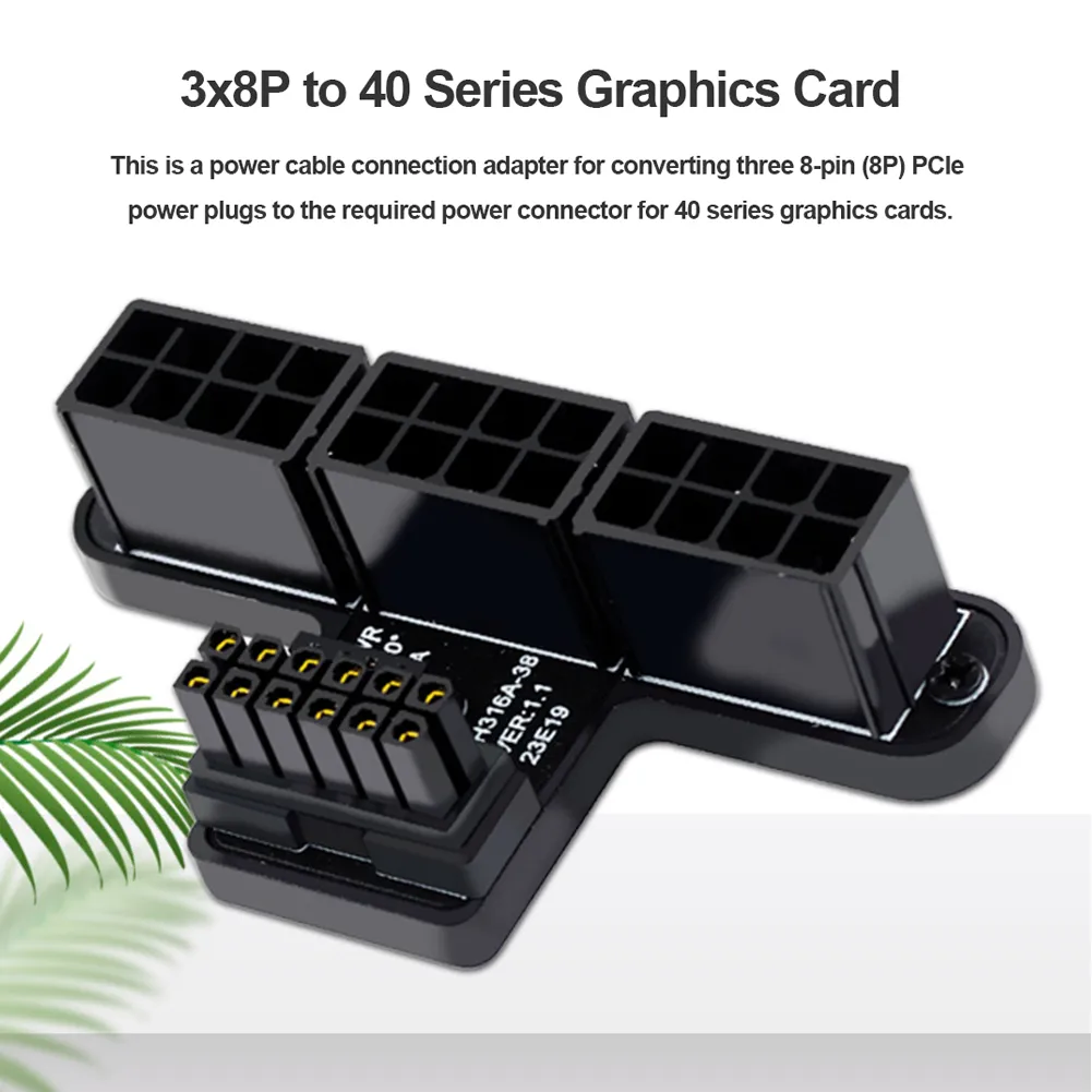 180 Degree Turn Connector 12VHPWR PCIE Graphics Card ATX3.0 GPU Power ...