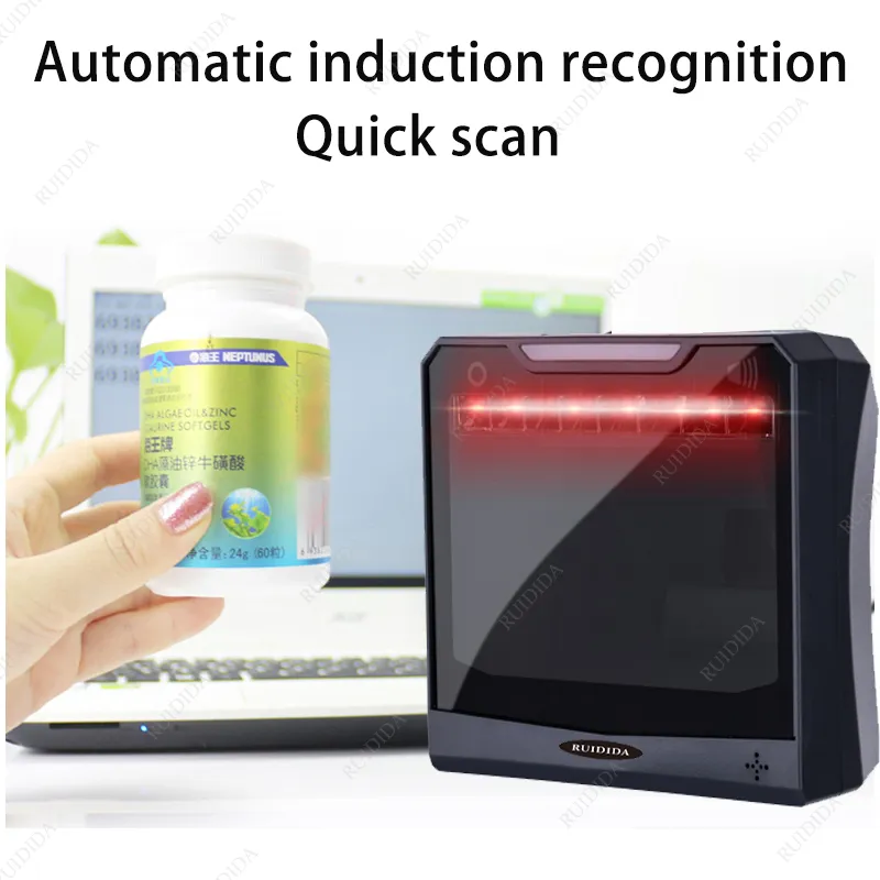 DHgate.com:Wired USB Desktop Barcode Scanner: High-Speed Hands-Free QR Code Reader for ...