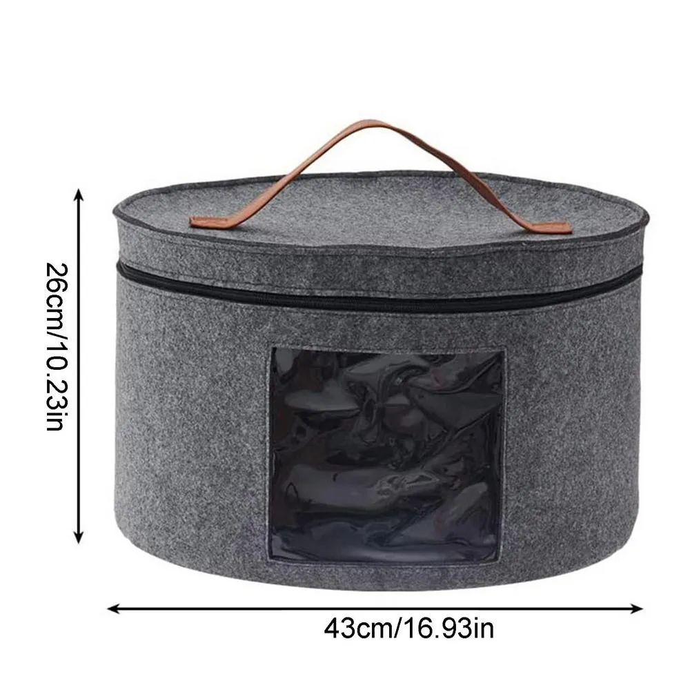 Hat Case Felt Foldable Large Capacity Hat Box Dust-Proof Storage Bag ...