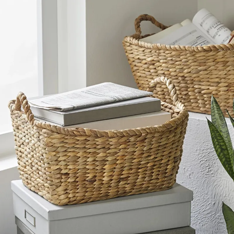 Natural Woven Storage Baskets Set Of 4 Rectangular... From Ddmyearth ...