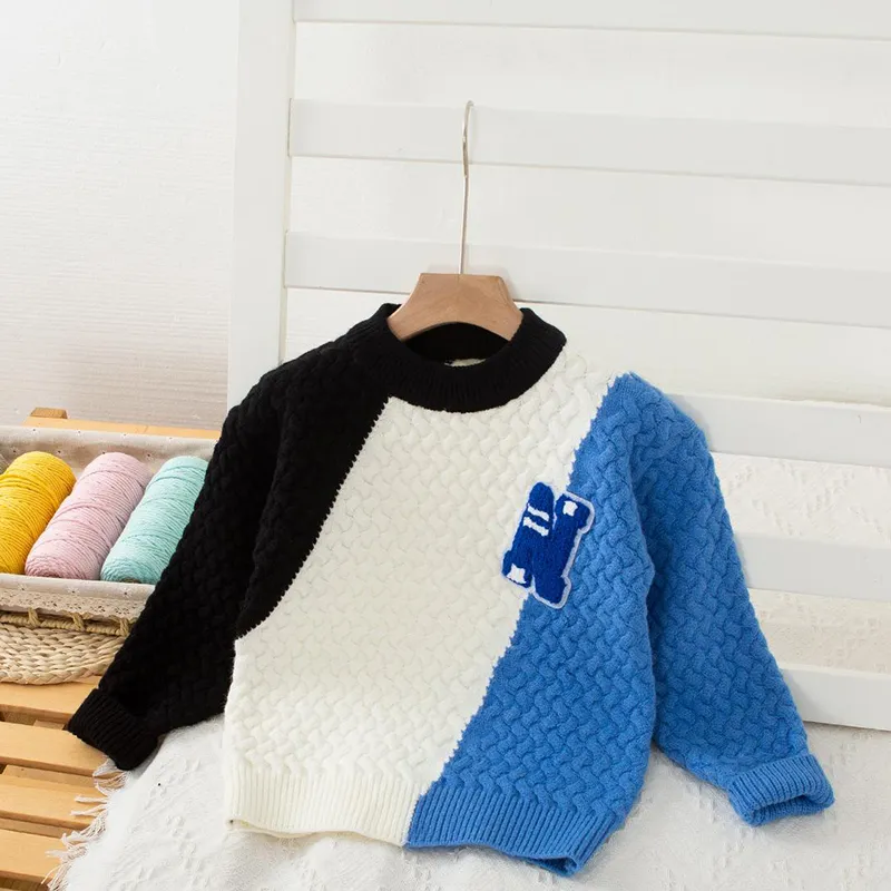 DHgate.com:Children's Casual Long-Sleeve O-Neck Patchwork Sweater Coat Jacket:Baby, Kids & Maternity