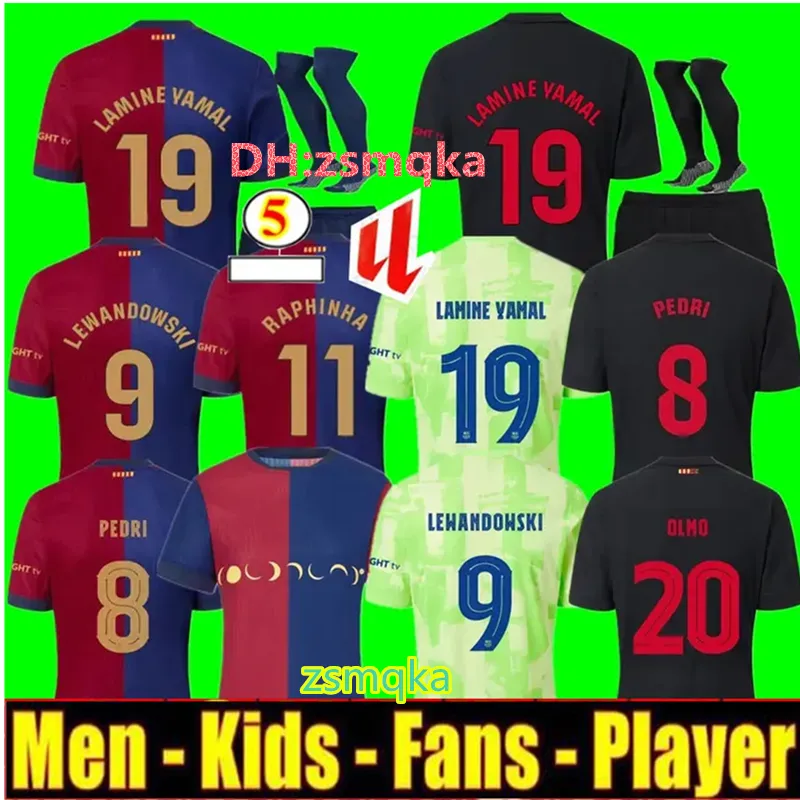 LAMINE YAMAL Soccer Jerseys OLMO LEWANDOWSKI PEDRI 24 25 GAVI R. ARAUJO ...